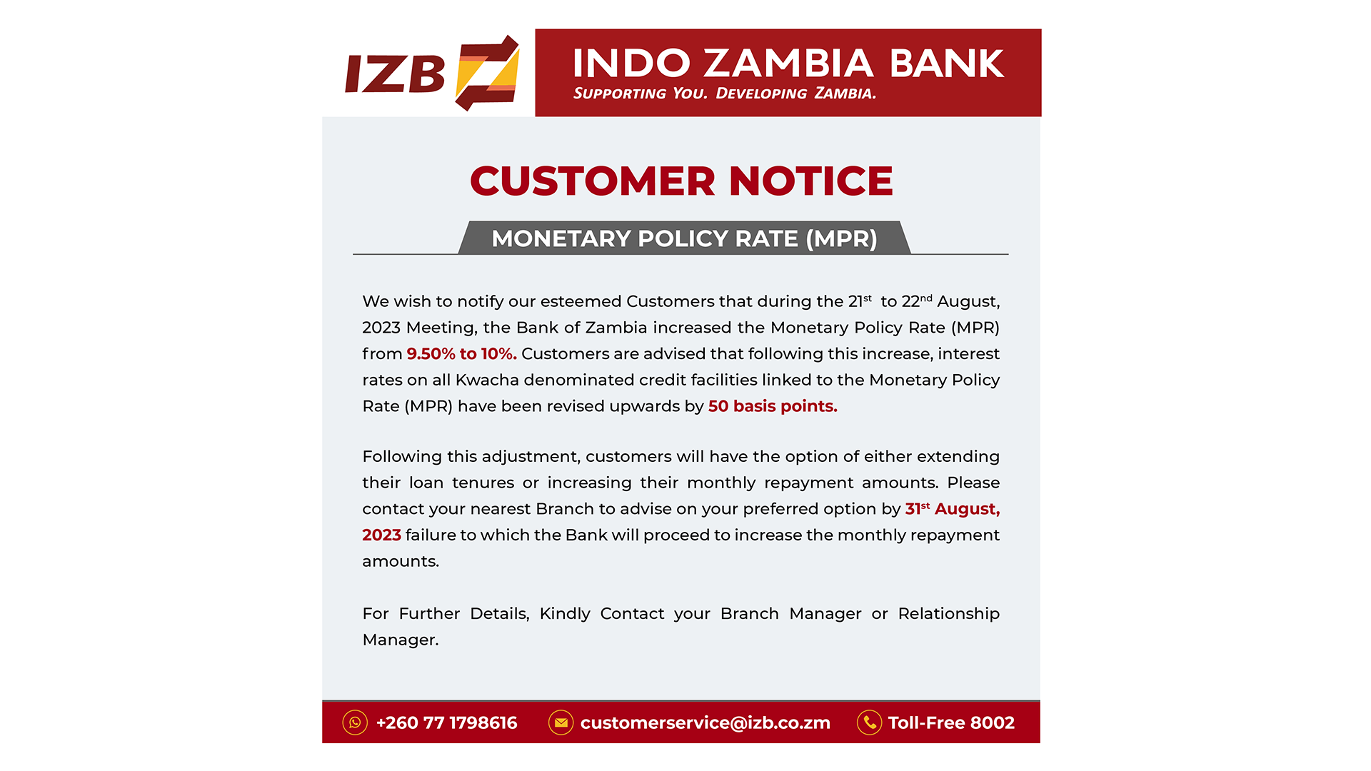 Indo Zambia Bank - IZB
