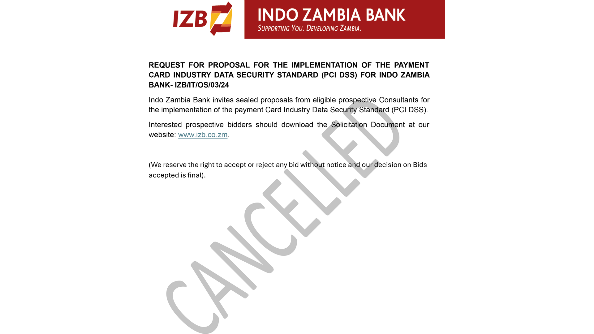 Indo Zambia Bank - IZB