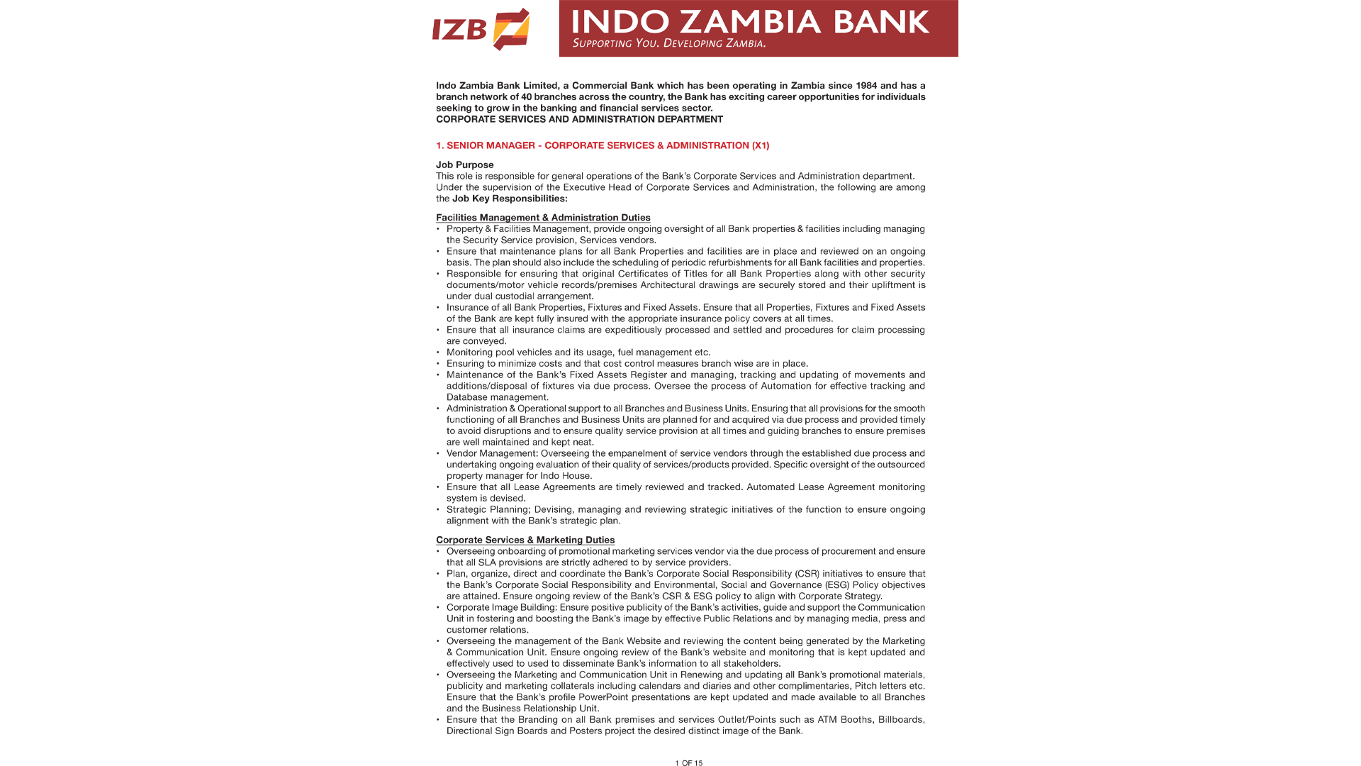 Indo Zambia Bank - IZB