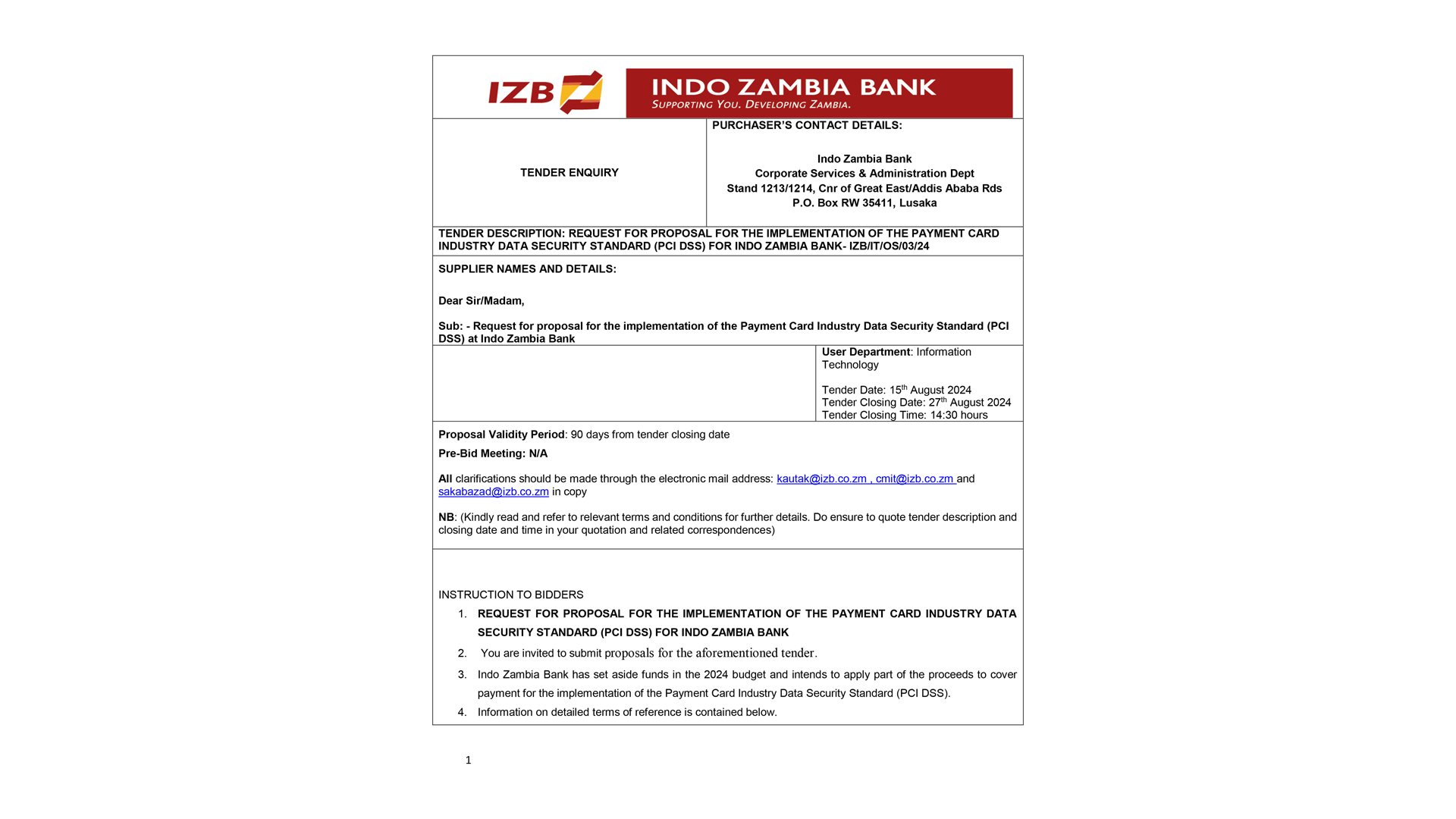 Indo Zambia Bank - IZB